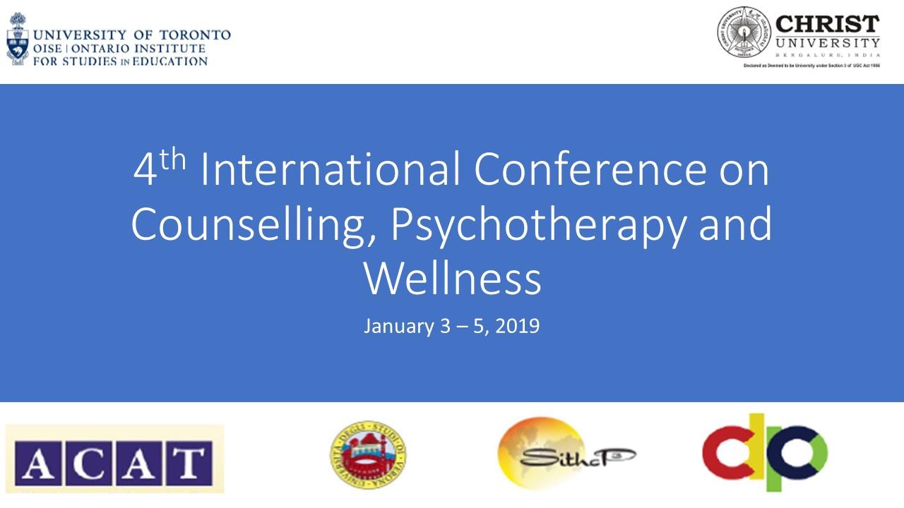 4th International Conference on Counselling, Psychotherapy and Wellness and the 5th Congress of ...